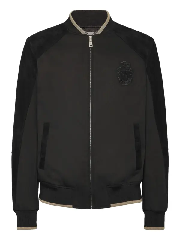 BILLIONAIRE Panelled Bomber Jacket - Black