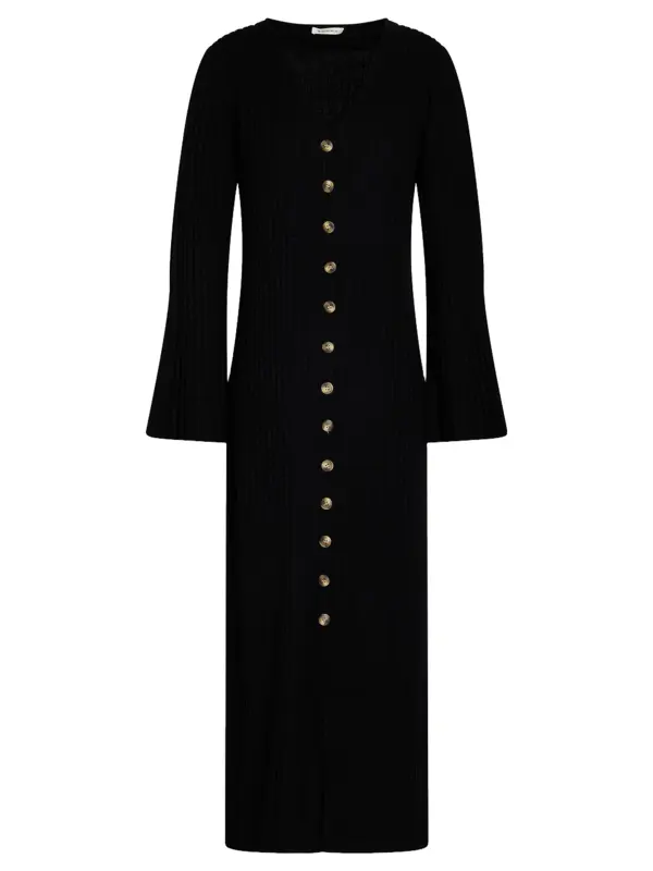 BY MALENE BIRGER Colea Ribbed Wool Midi Dress - Black