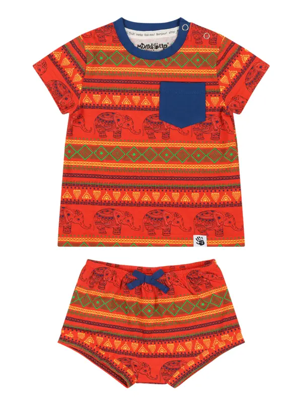 MIXED UP CLOTHING Tee And Bloomer Shorts Set - Jacquard Stripe