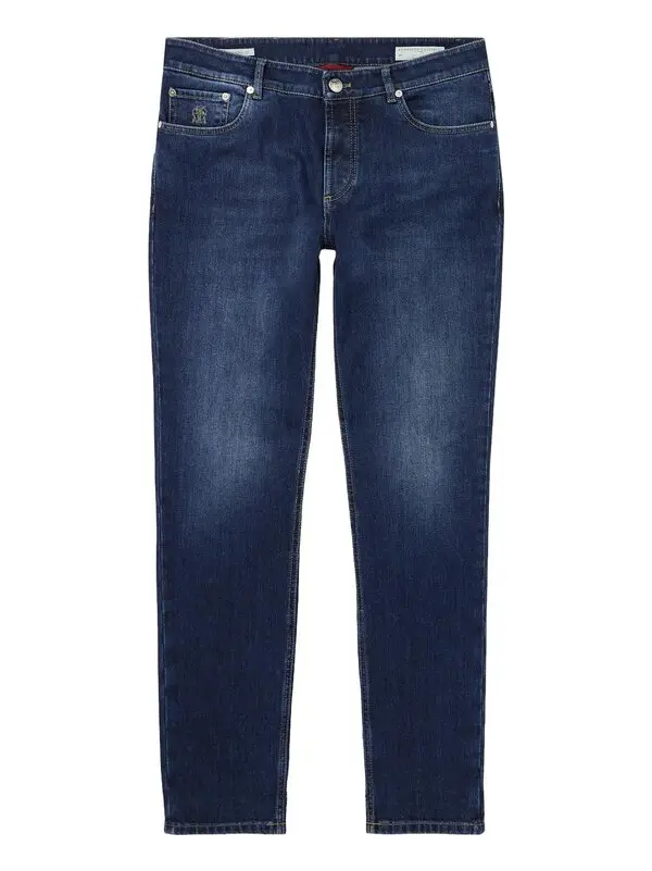Brunello Cucinelli Slim-fit Straight-leg Jeans - Blue