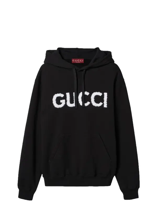 Gucci Cotton Jersey Hooded Sweatshirt With Embroidery - Black