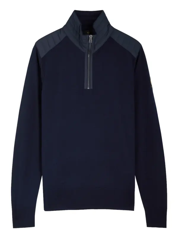 Belstaff Kilmington Panelled Wool Jumper - Navy
