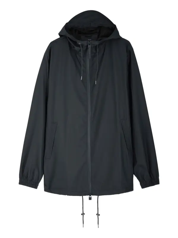 Rains Hooded Rubberised Jacket - Navy
