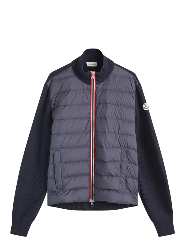 Moncler Cotton Yarn Cardigan Hybrid Jacket - Blue