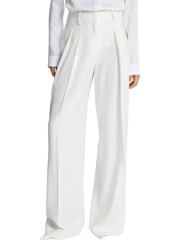 Michael Kors Sequin Slouch Trousers - Optic White