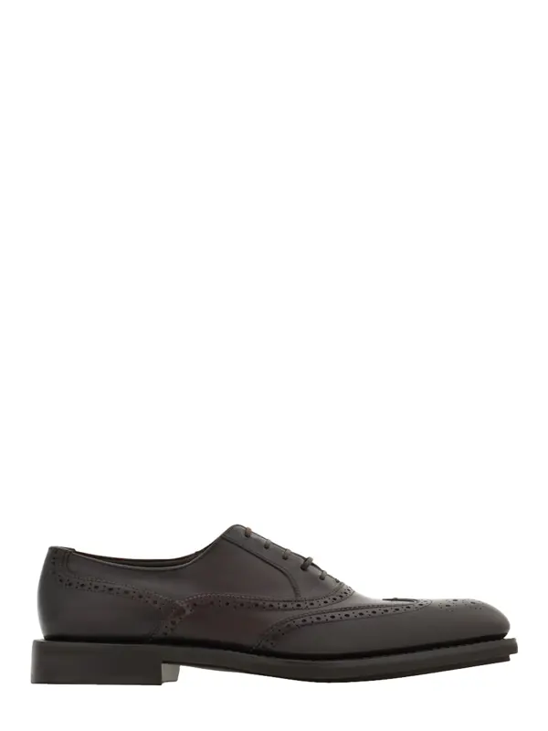 FERRAGAMO Baltimora Tramezza Wingtip Oxfords - Dark Brown