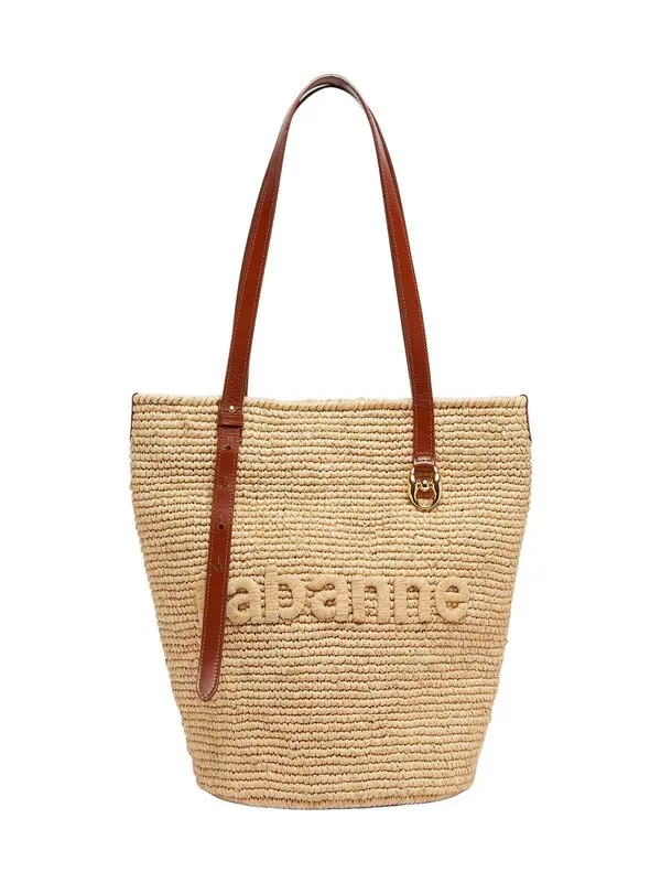 Rabanne Raffia Cabas Shoulder Bag - Shiny Beige