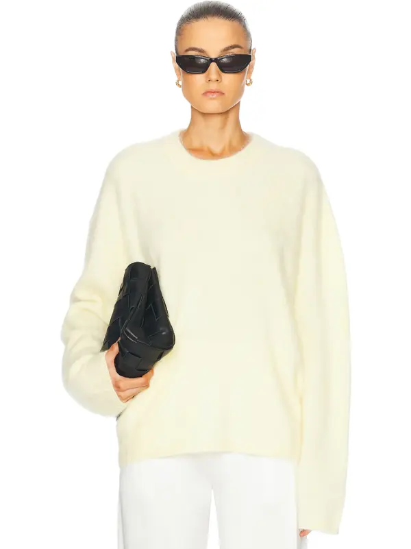 LISA YANG Natalia Fine Knit Pullover Sweater - Poppy Brushed