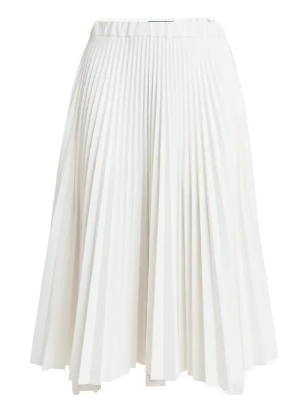 Plan C Pleated A-line Midi Skirt - Chalk