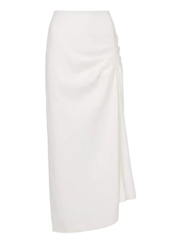 Sir The Label Dorian Ruched Maxi Skirt - White