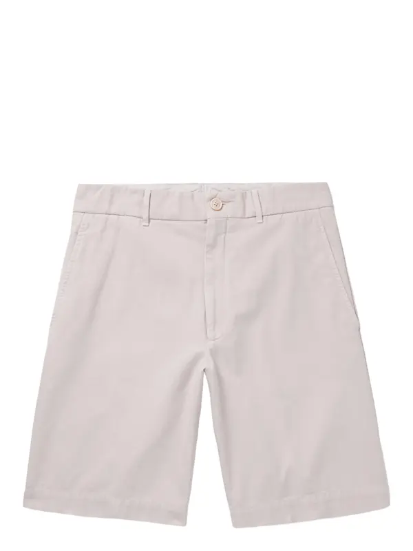 Brunello Cucinelli Straight-leg Cotton-twill Bermuda Shorts - Neutrals