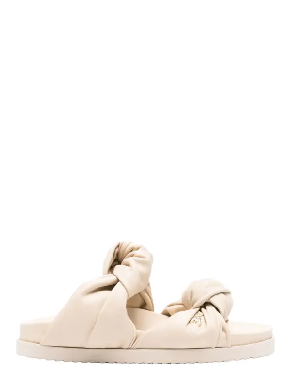 Patrizia Pepe Leather Flat Sandals - Neutrals