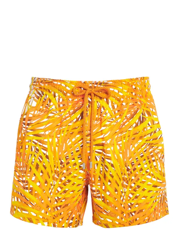 Vilebrequin Leaf Print Moorise Swim Shorts - Yellow