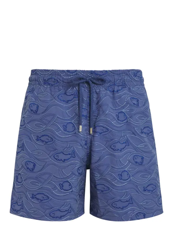 Vilebrequin Aquarium Embroidered Mistral Swim Shorts - Blue
