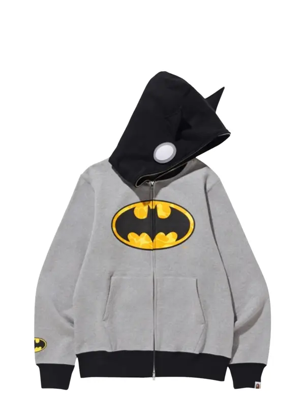 BAPE X Dc Batman Full Zip Hoodie - Grey