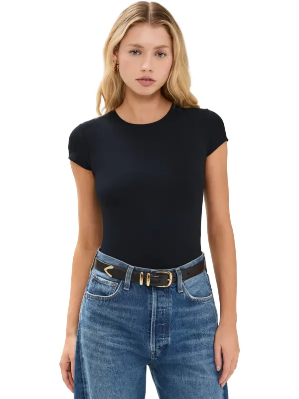 Commando Butter Luxe Cap Sleeve Bodysuit - Black