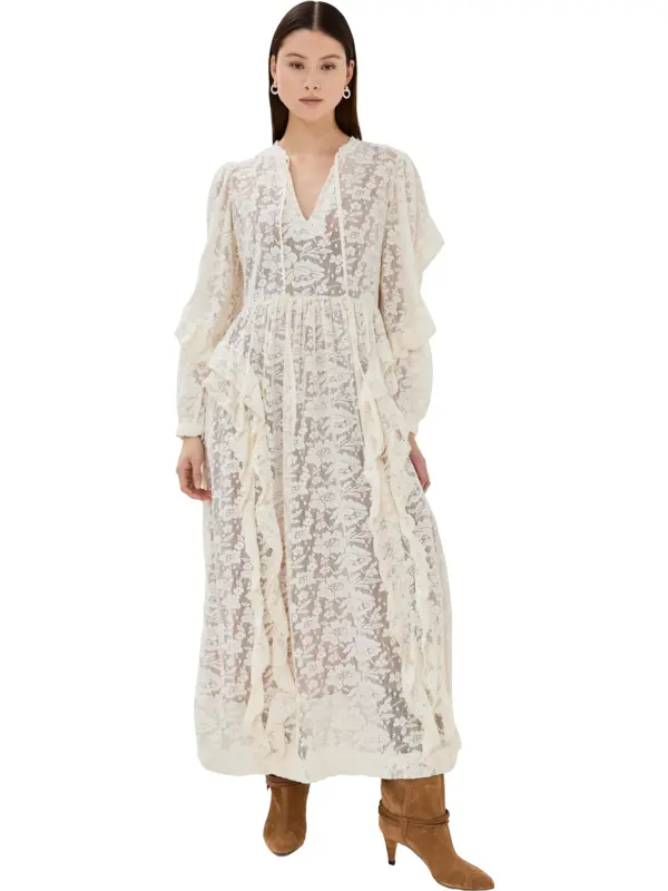 Alix Of Bohemia Lina Lace Maxi Dress - Magnolia