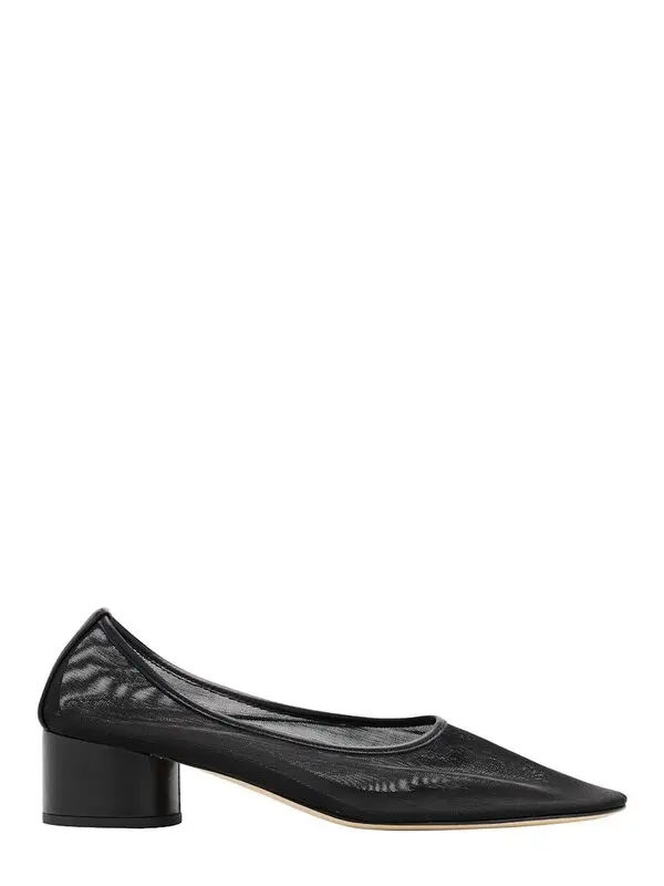Dear Frances Balla Mesh Ballerina Pumps - Black