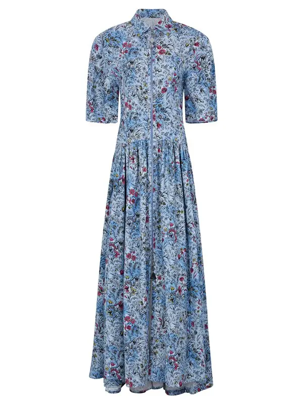 Rabanne Zipped Crepe Maxi Dress - Multi