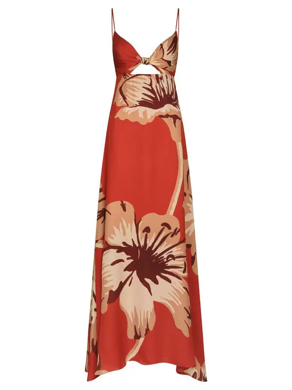 Johanna Ortiz Dreamscape Silk Maxi Dress - Red
