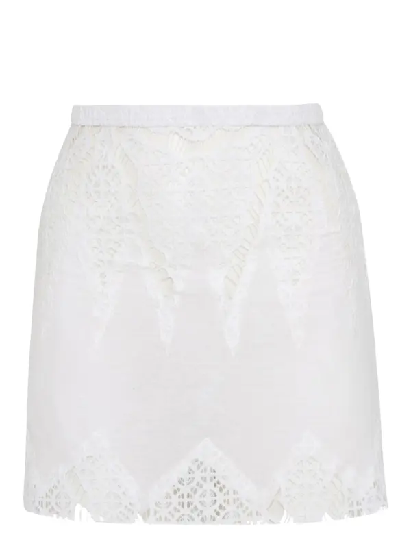 AMIR SLAMA Lace Mini Skirt - White