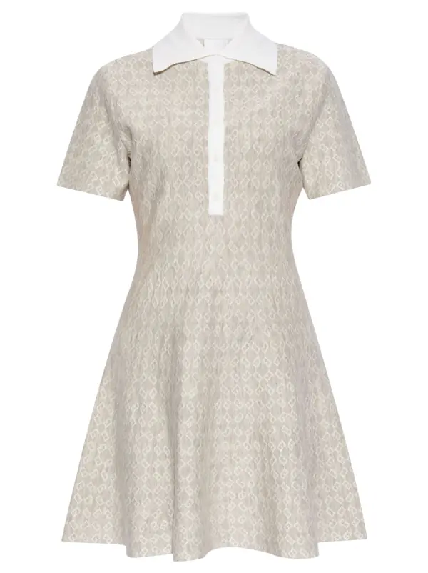 Givenchy Monogram Wool-blend A-line Dress - Neutrals