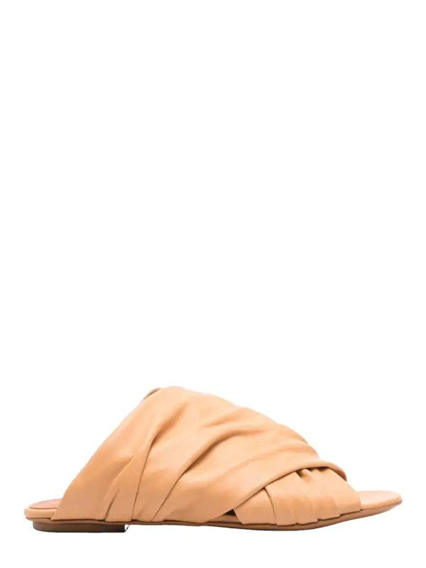 FORTE_FORTE Leather Slides - Brown