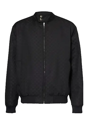 Gucci Monogram-print Relaxed-fit Jacket - Black