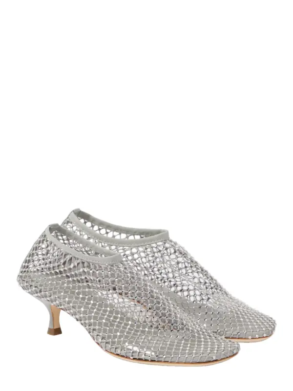 Christopher Esber Minette Crystal-embellished Fishnet Pumps - Silver