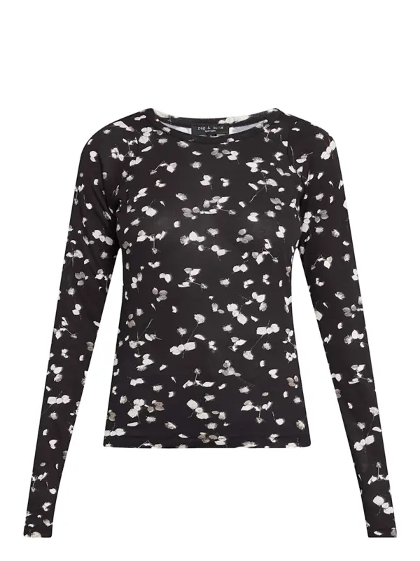 Rag & Bone Shaw Paneled Long-sleeve Top - Blkwhtmlti
