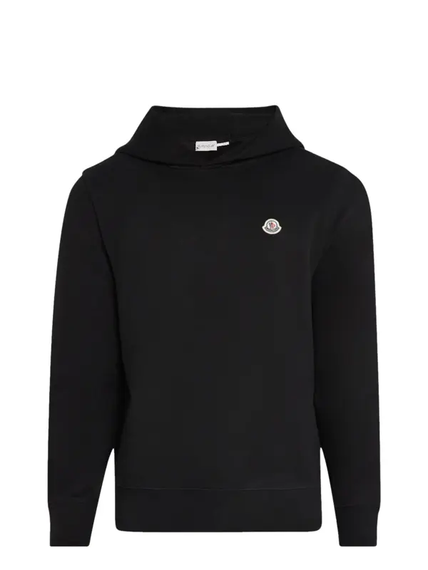 Moncler Cotton Logo Hoodie - Black