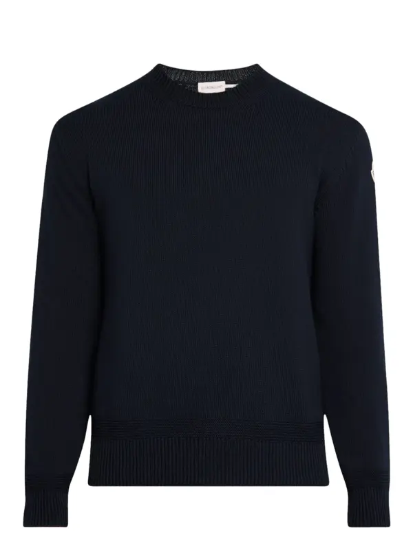 Moncler Cotton Crewneck Pullover Sweater - Blue