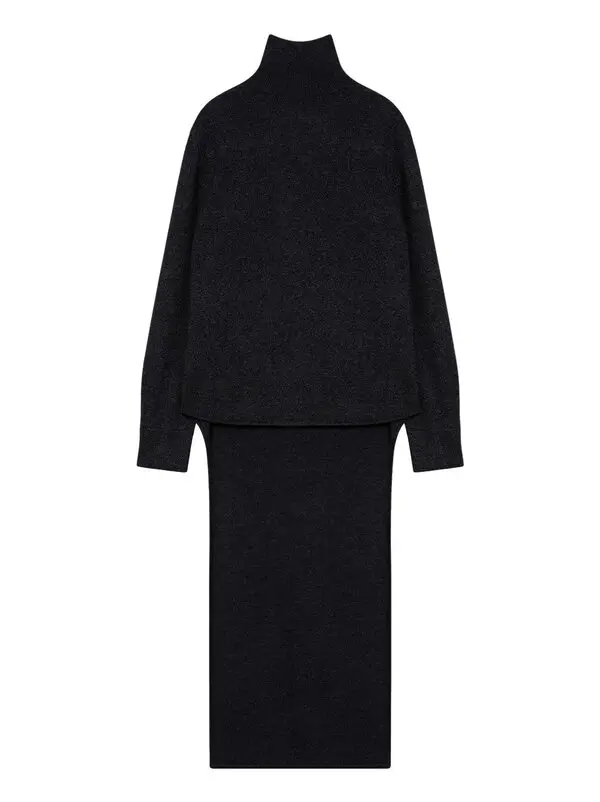 Givenchy Wool-cashmere Blend Turtleneck Jumper With Drawstring - Grey
