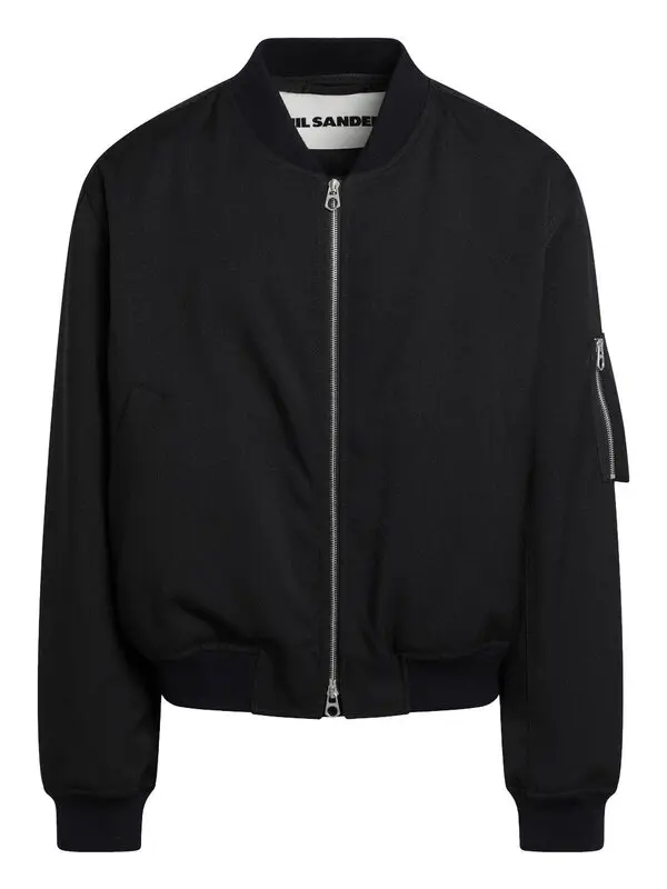 JIL SANDER Zipped Bomber Jacket - Blue