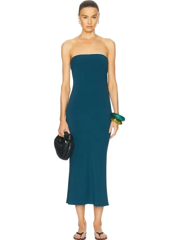 Bond Eye Freya Maxi Skirt And Bandeau Dress - Petrol Blue Bare