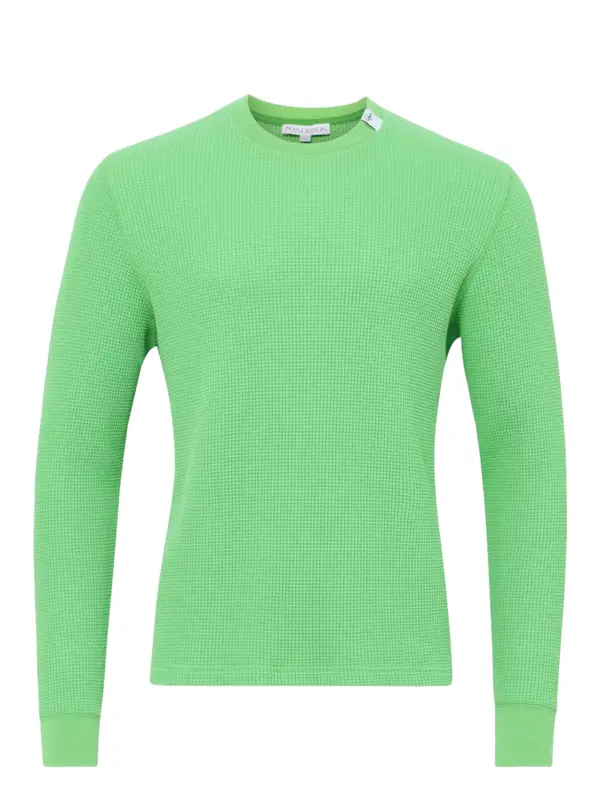 JW Anderson Waffle Cotton Sweater - Green