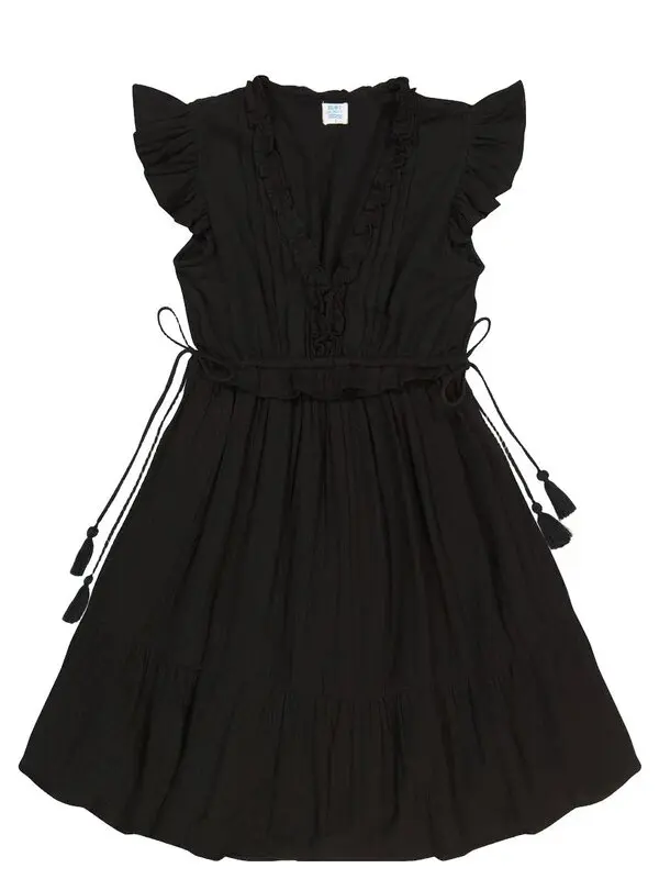 MER ST. BARTH Coralie Dress - Black Cotton Gauze