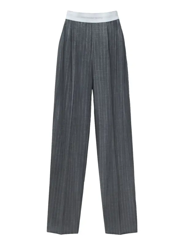 Alexander Wang High-waisted Pinstriped Trousers - Grey