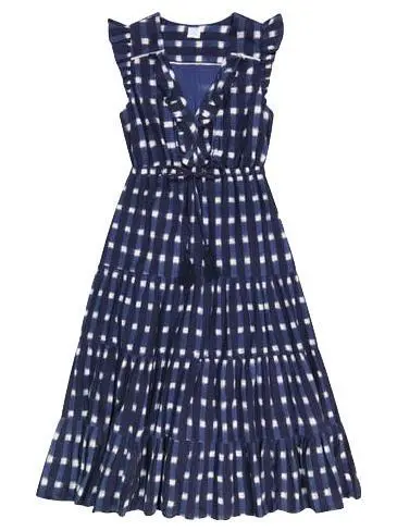 MER ST. BARTH Giselle Maxi Dress - Midnight Blue Ikat