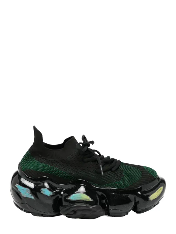 GROUNDS Moopie Chrome Scratch Sneakers - Black