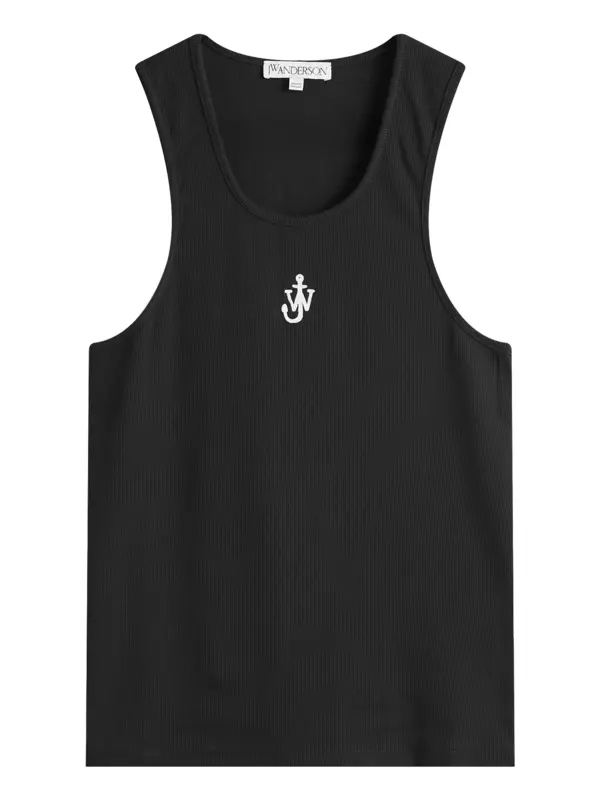 JW Anderson Rib Anchor Embroidery Vest - Black