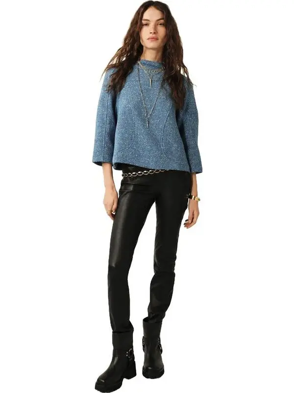 Ba&sh Loki Cotton Sweatshirt Top - Blue