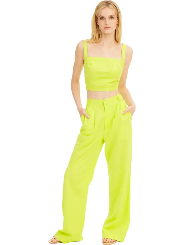 Allison Audrey Wide Leg Pants - Green / Multicolor