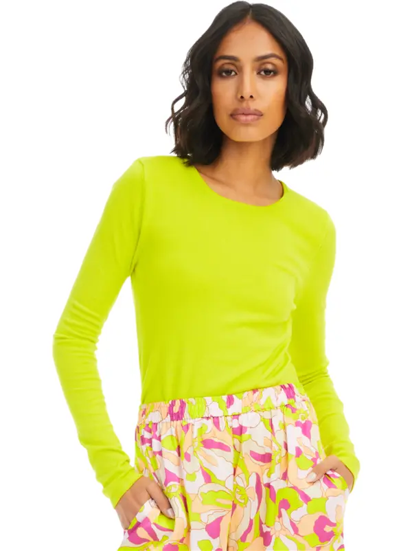 Allison Rita Solid Top - Green / Multicolor