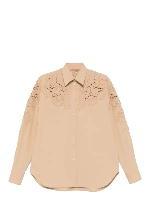Ermanno Scervino Floral-appliqué Shirt - Brown