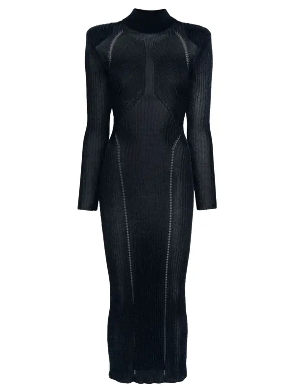 SELF-PORTRAIT Lurex Knit Maxi Dress - Blue
