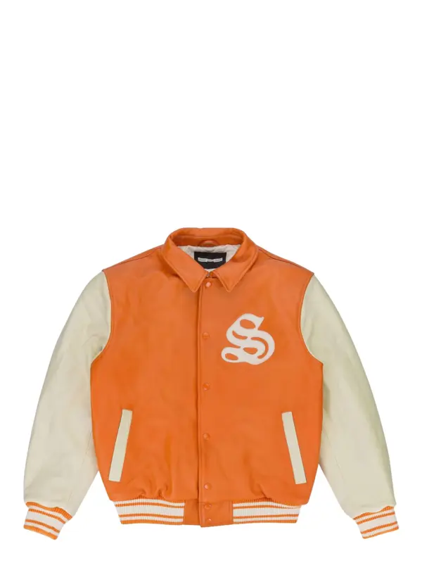 SP5DER Logo-patch Varsity Jacket - Orange