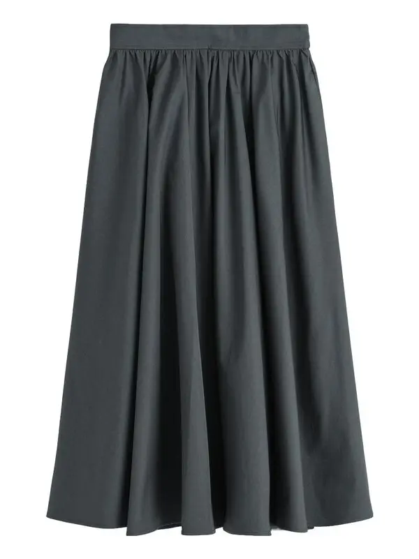 Cos Gathered A-line Midi Skirt - Gray