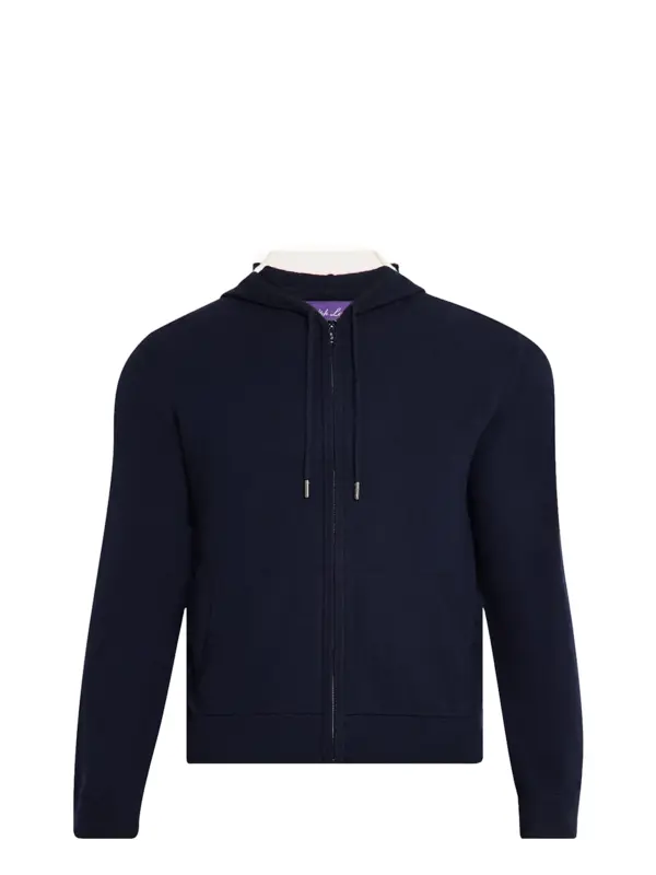 Ralph Lauren Wool-cashmere Jersey Spa Hoodie - Navy