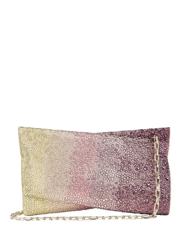 CHRISTIAN LOUBOUTIN Loubitwist Small Strass Suede Clutch - Multi